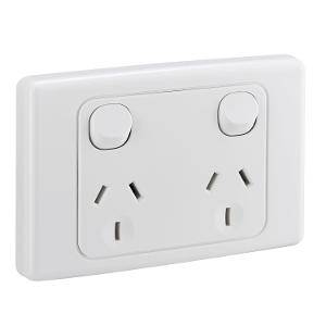 Clipsal 2025WE 2000-Series Double General Purpose Outlet (GPO ...