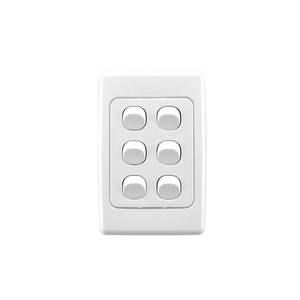 Clipsal 2036VAWE 2000-Series 1 Pole 6 Gang Rocker Switch, 250VAC, 10A ...