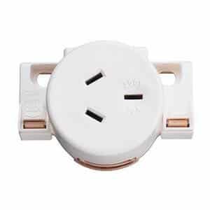 Clipsal 413QCWE 1 Pole 3 Pin Outlet Socket, 250VAC, 10A, White Electric ...