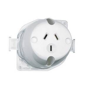 Clipsal 413WE 1 Pole 3 Pin Socket Outlet, 250VAC, 10A, White Electric ...