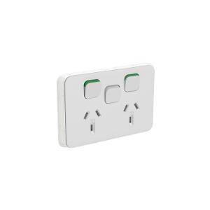 Clipsal 3025XC-CY Iconic Skin Socket Switch, Twin, Double Power Point ...