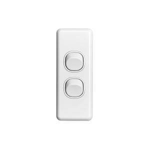 Clipsal C2032AWE Classic C2000-Series 1 Pole 2 Gang Rocker Switch ...