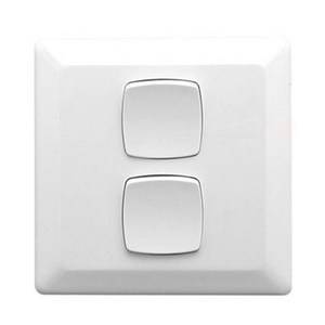 Clipsal Prestige P2032/2VAWE 2 Gang 1 Pole Square Flush Switch, White ...