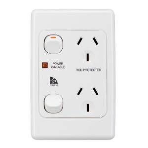 Gpo socket switced twin 10a + neon white CLIML2025VWE | Buy Online ...