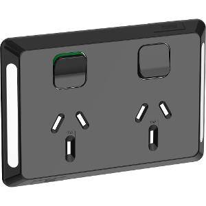 Skin socket sw horiz twin 10a 250v CLIP3025CBK | Buy Online – Adelaide ...