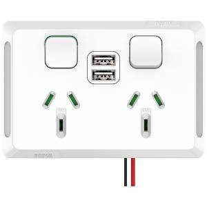 Socket sw hor twin 1ex2usbchrg 10a 250v CLIP3025USB2XW | Buy Online ...