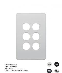 Switch plate vertical 6 gang (less mech) GSMFLSWPV6G | Buy Online ...