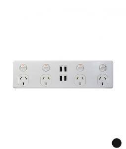 Gpo 4 gang 10a 250v + 4 x 3.1a usb wht GSMPU4X4 | Buy Online – Adelaide ...