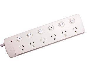 Powerboard 6way individually switched CABPB6SW | Buy Online – Adelaide ...