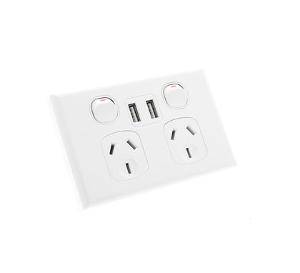 Double gpo 10a 250v with 3.5amp twin usb RVLP2HU | Buy Online ...