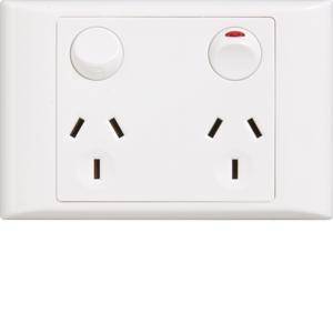 Gpo socket twin 10a horizontal shutter HAGWBP2S | Buy Online – Adelaide ...